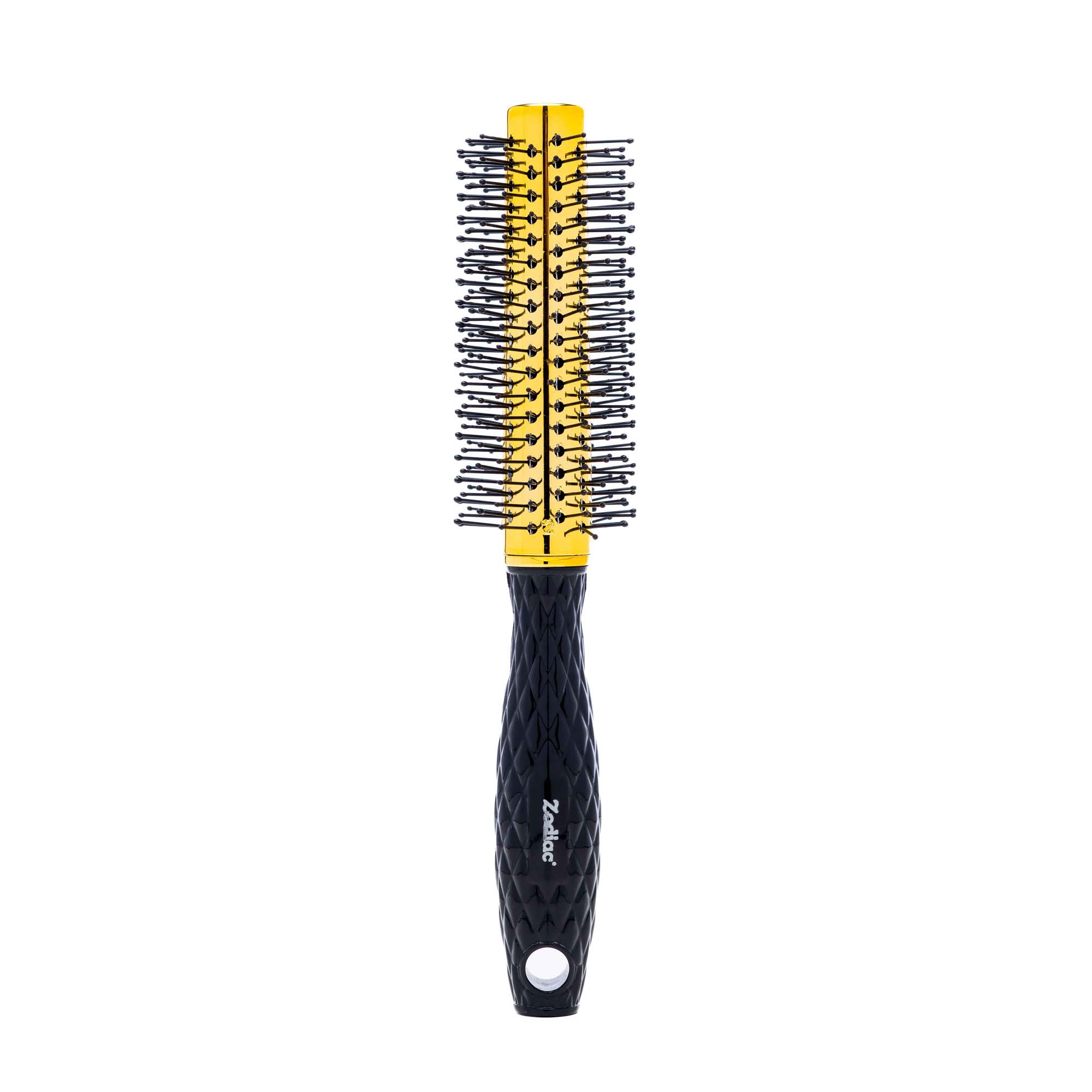 Zodiac Diamond Round Hair Brush – Chrome Gold – ZODIAC COMBS
